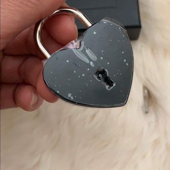 Saint Laurent | Accessories | Saint Laurent Black Heart Lock Key ...